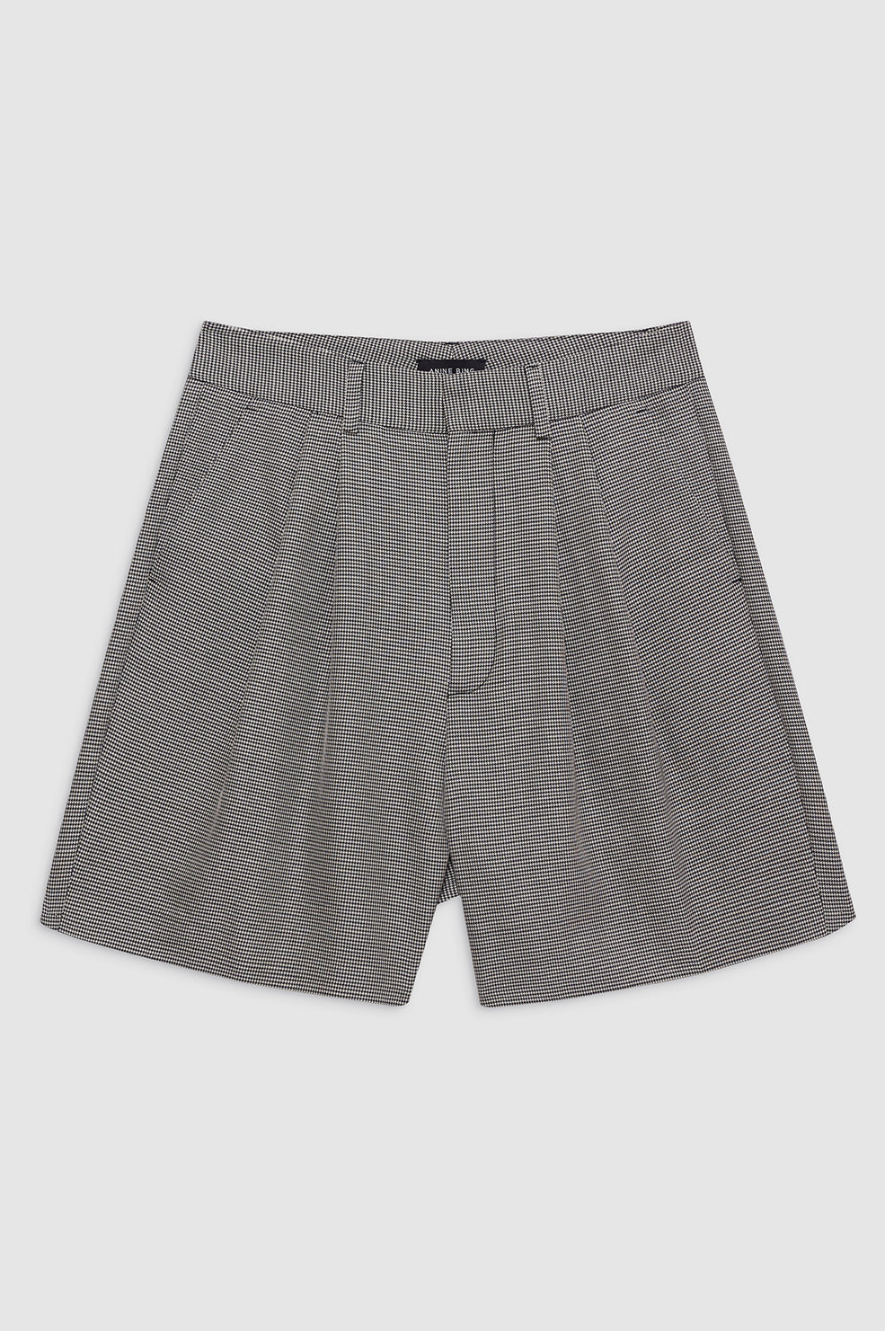 ANINE BING Carrie Short - Black And White Mini Houndstooth – ANINE BING EU
