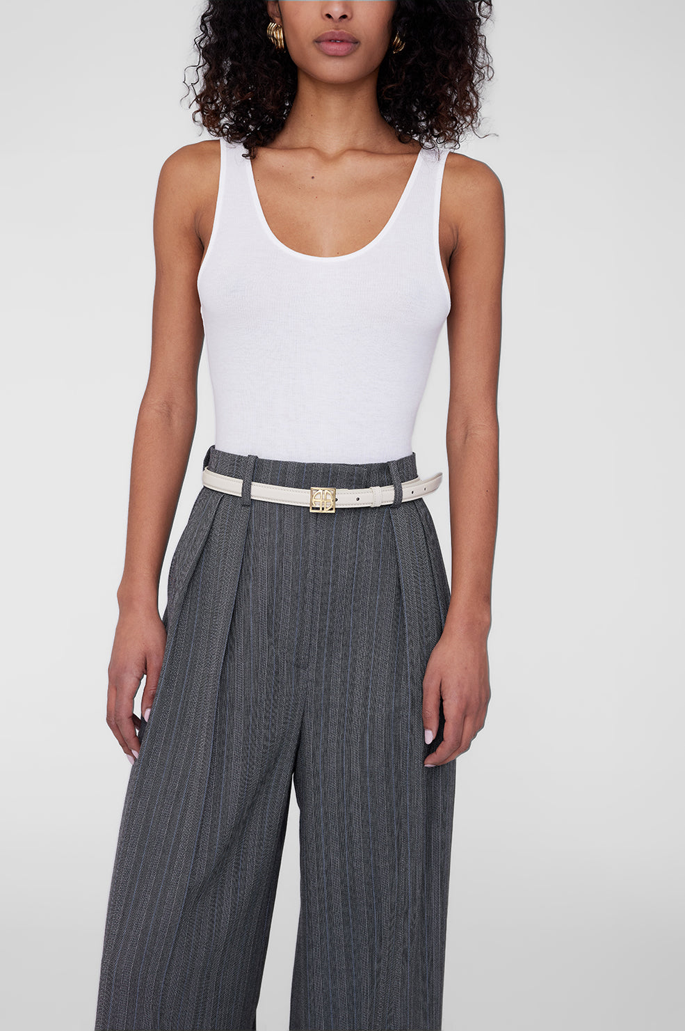 ANINE BING Monogram Belt - Bone And Gold – ANINE BING EU